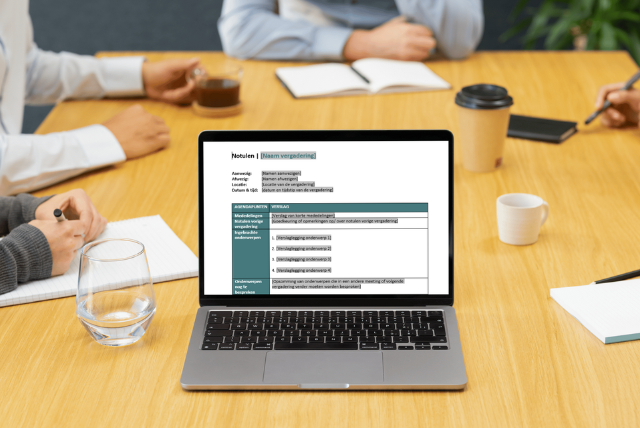 Download gratis dit professionele notulen template!